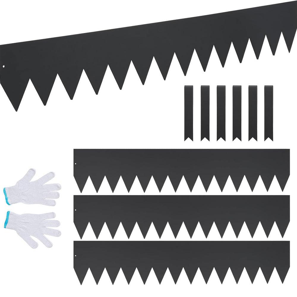 ATENGNES 40 in. x 8 in. Black Rustic Hammer-in Edging Border Steel ...