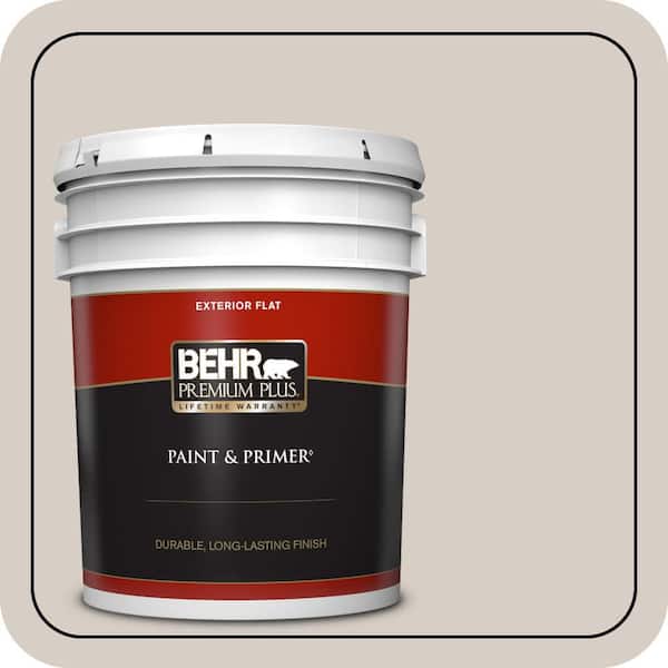 BEHR PREMIUM PLUS 5 gal. #MQ3-6 Granite Dust Flat Exterior Paint ...