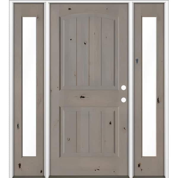 Krosswood Doors 58 in. x 80 in. Knotty Alder Arch Left-Hand/Inswing ...