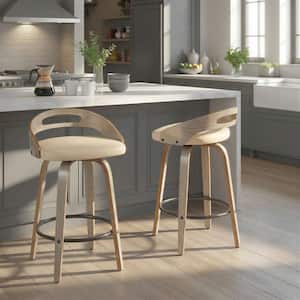 Lumisource Cassis 26 in. Black Faux Leather, Light Grey Wood & Black ...