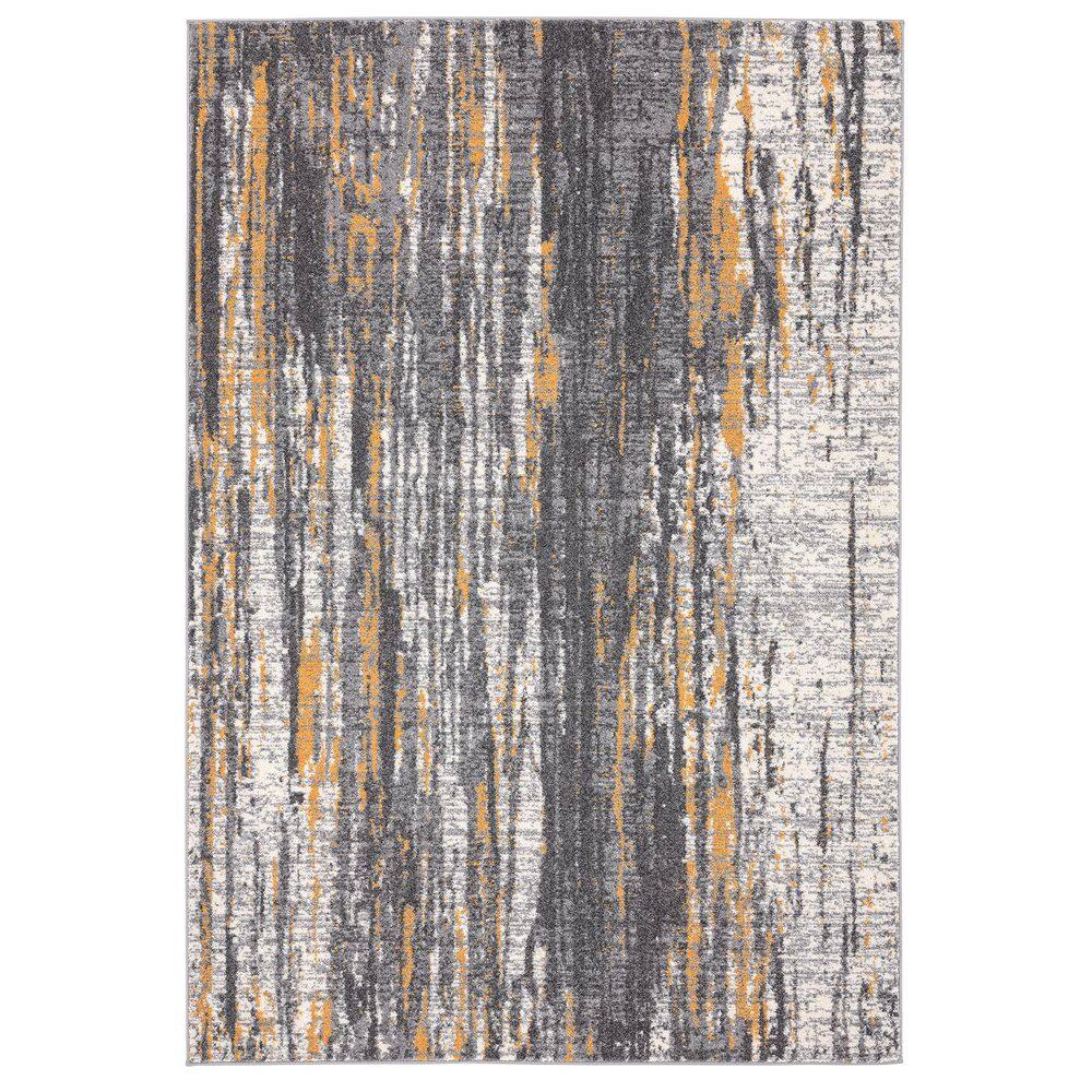 Abani Laguna Grey 8 ft. 11 in. x 12 ft. Modern Polypropylene Area Rug ...