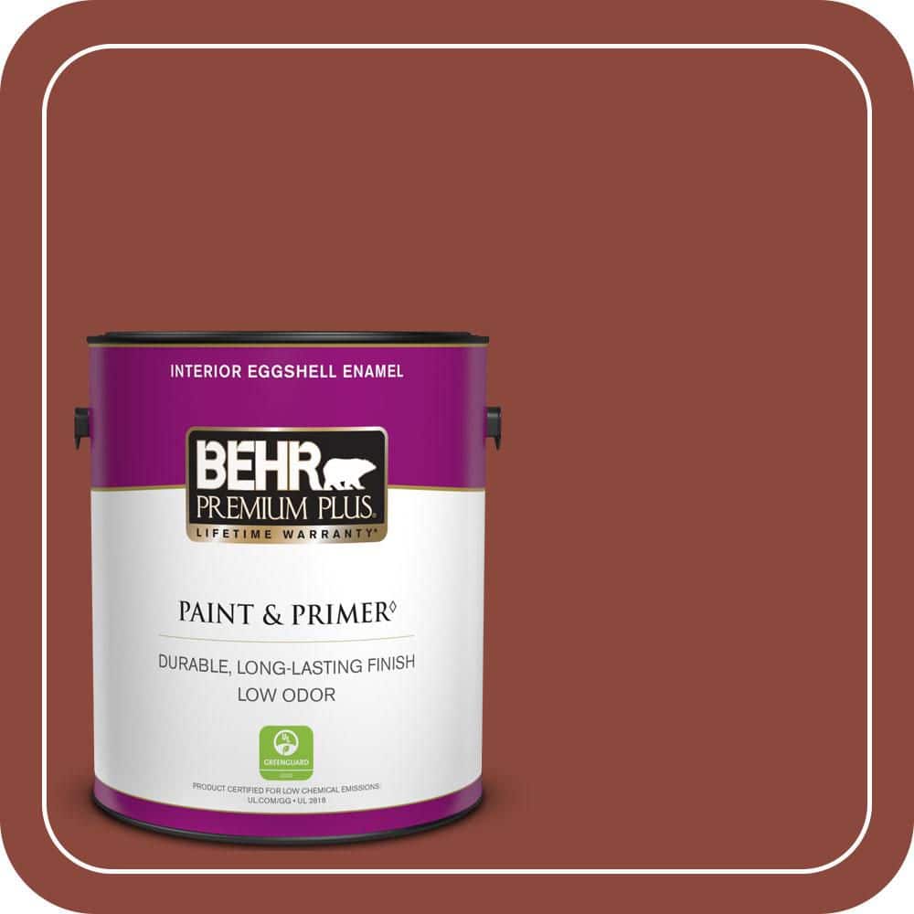 BEHR PREMIUM PLUS 1 gal. #PPF-30 Deep Terra Cotta Eggshell Enamel Low ...