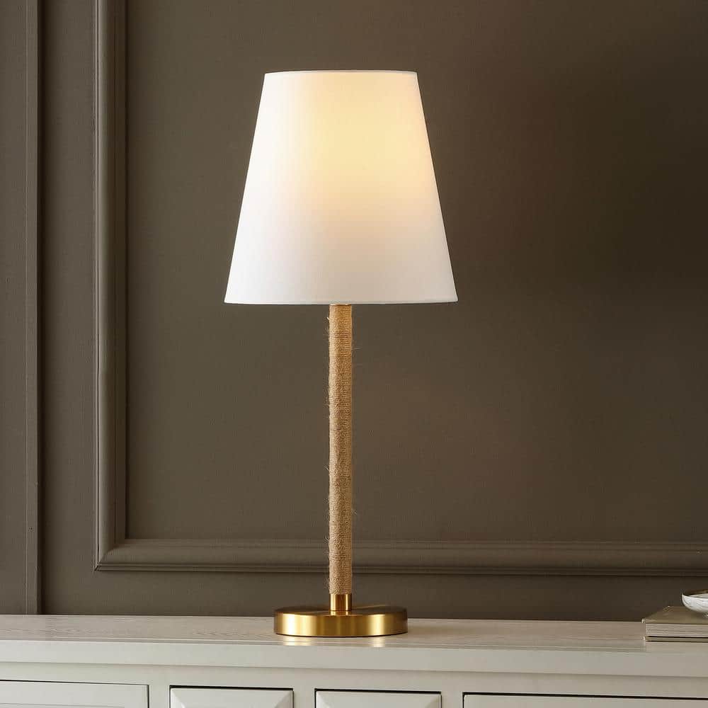 SAFAVIEH Andi 26 in. Brass/Natural Table Lamp TBL4554A - The Home Depot