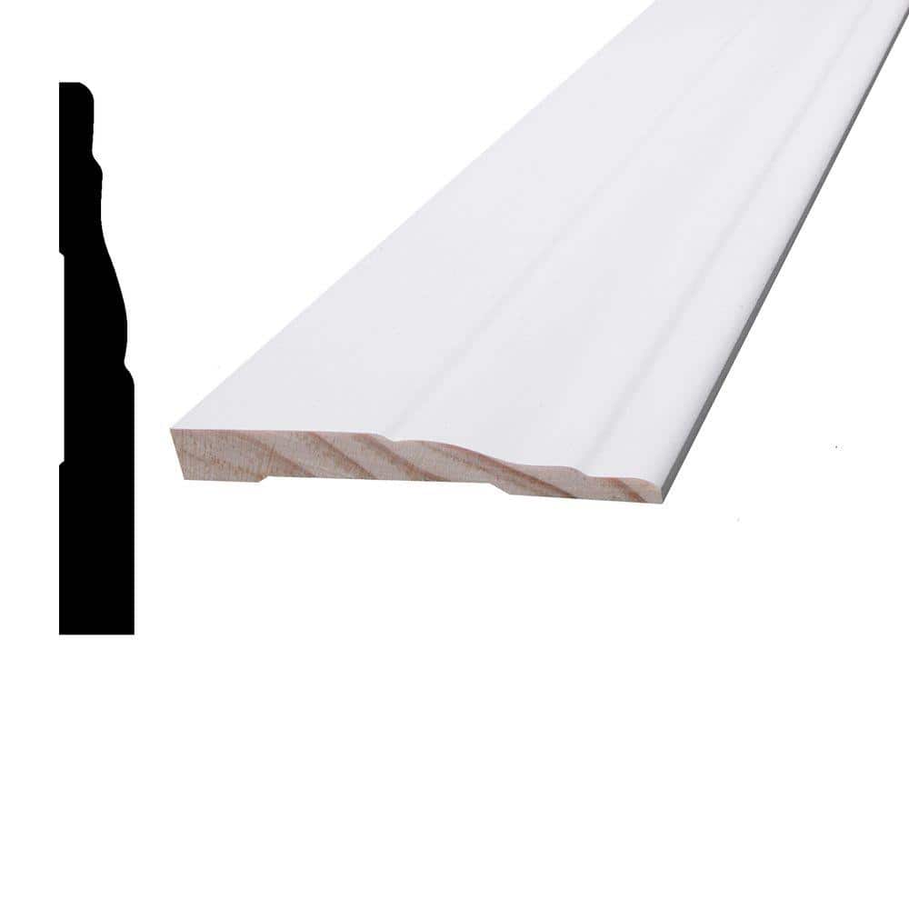 Alexandria Moulding 7/16 in. x 3-1/4 in. x 96 in. Primed Finger-Jointed ...
