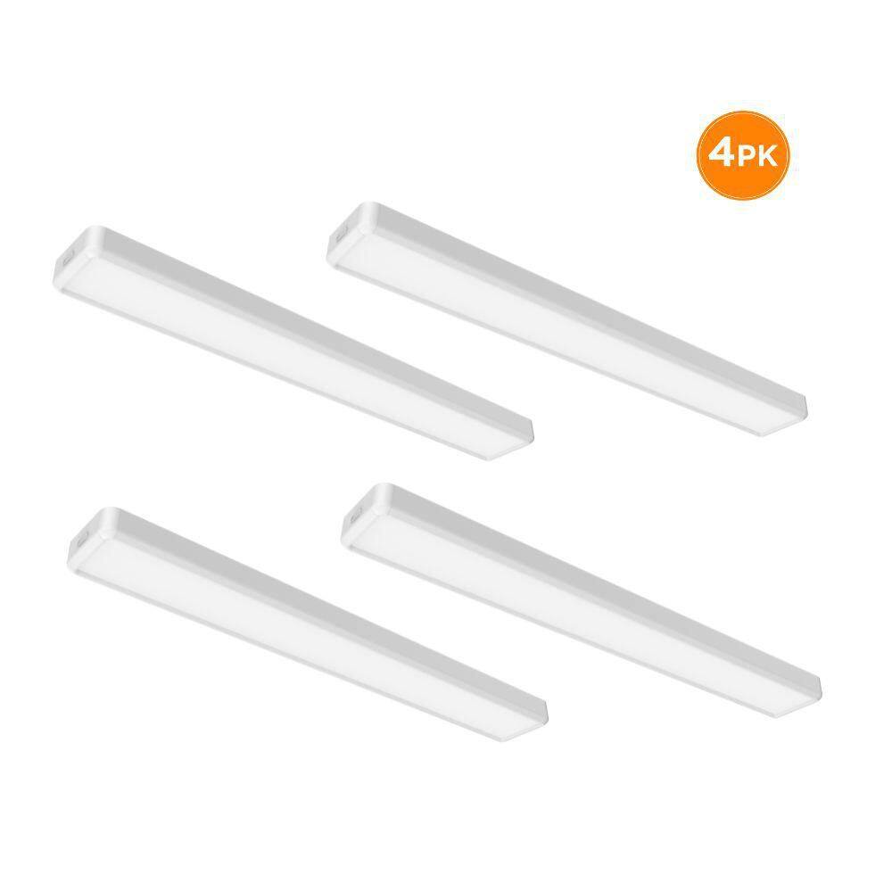 ETI LIGHTING 4-Pack RUNDEN 4 ft. x 6 in. LED Flush Mount Ceiling Light ...