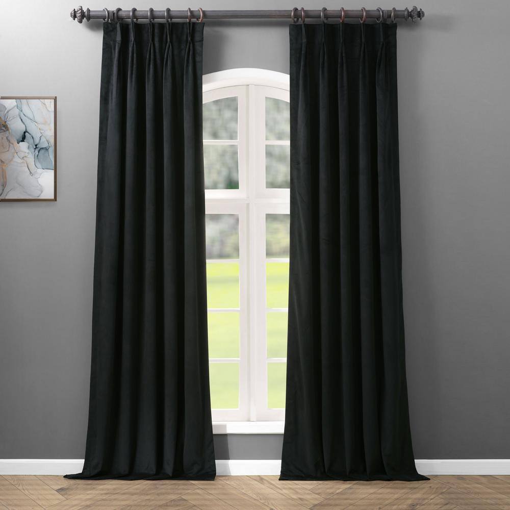 Exclusive Fabrics & Furnishings Blackout Signature Warm Black Pleated ...