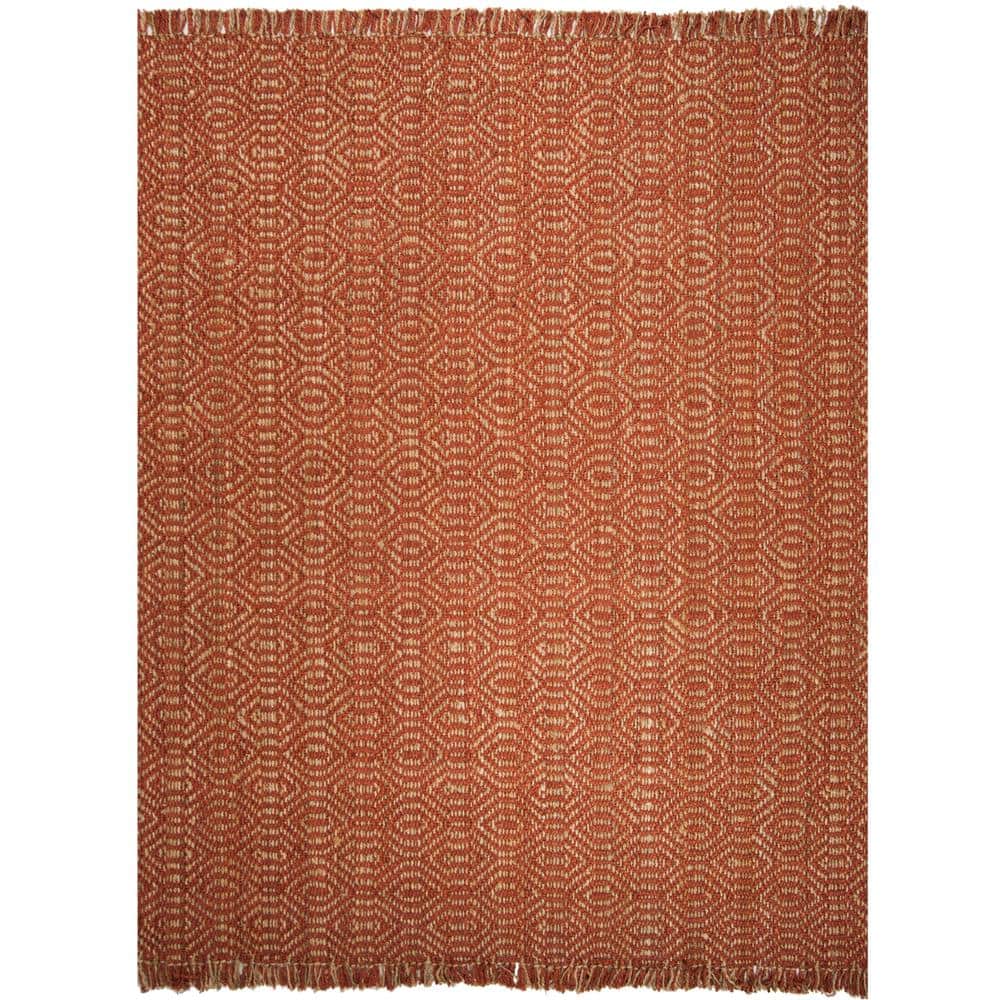 SAFAVIEH Natural Fiber Rust 9 ft. x 12 ft. Geometric Area Rug NF445A-9