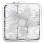 Lasko Save-Smart Energy Efficient 20 in. 3 Speed White Box Fan with ...