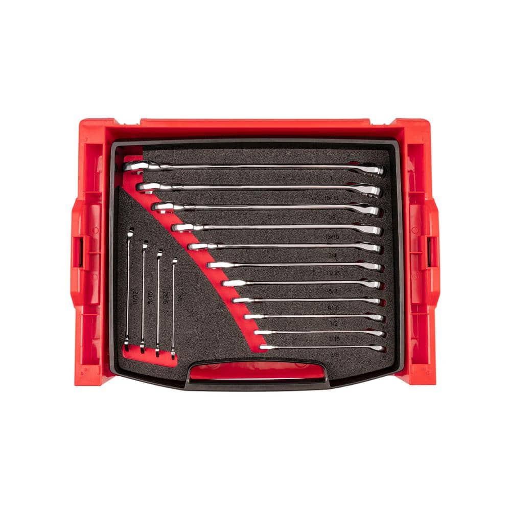 TEKTON 1/4-1 in. Combination Wrench Set with Open Top Drawer and Rack ...