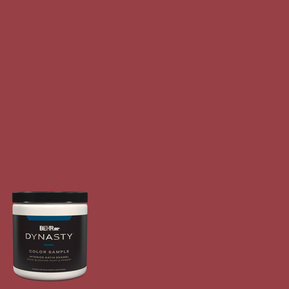 BEHR DYNASTY 8 oz. #140D-7 Classic Cherry Satin Enamel Stain-Blocking ...