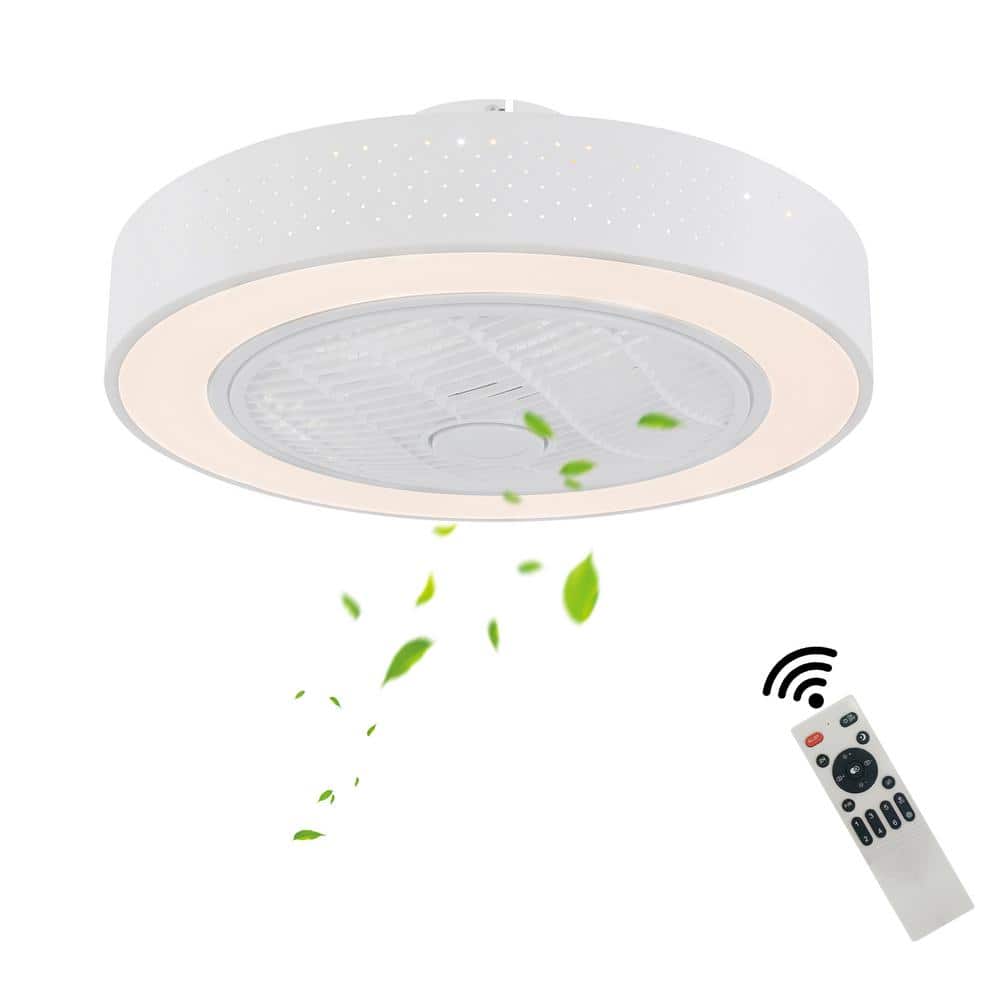 OUKANING 22 in. Modern LED Indoor White Flush Mount Circular Ceiling ...