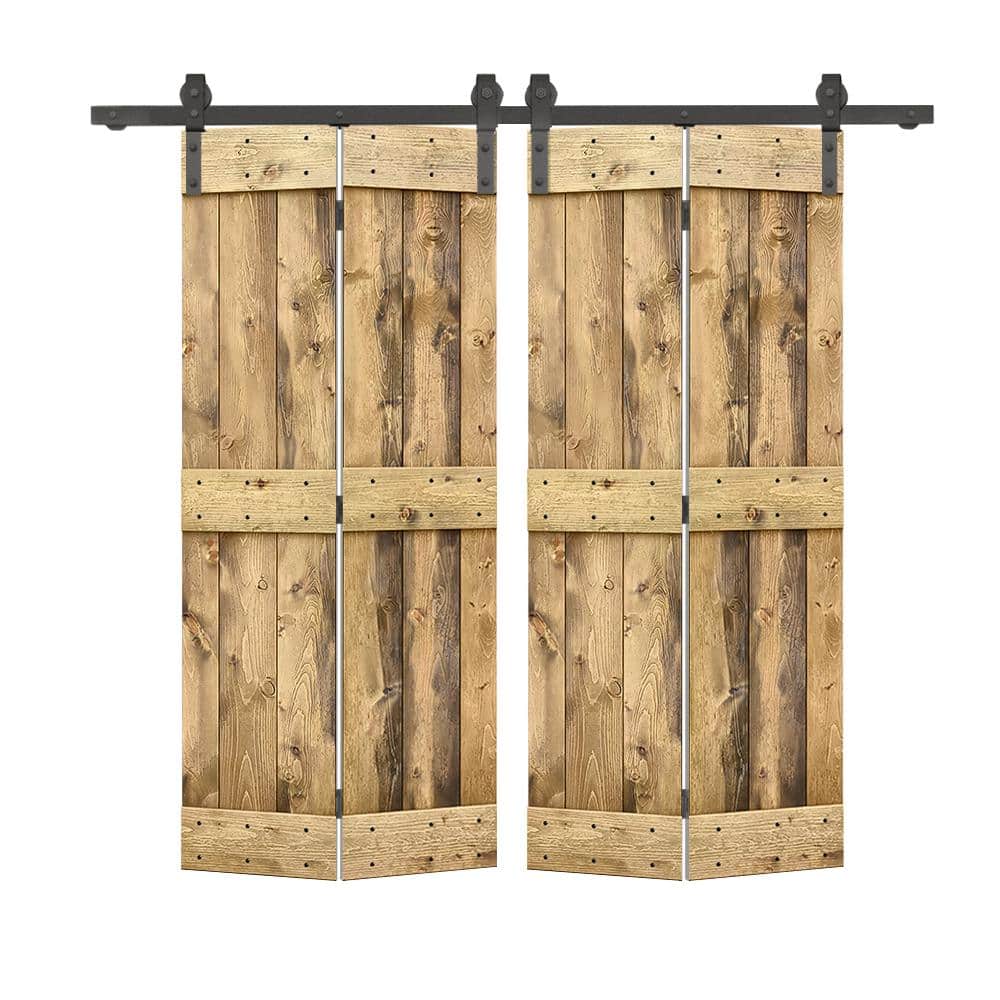 CALHOME 44 in. x 84 in. Mid-Bar Series Weather Oak Assembly Required ...
