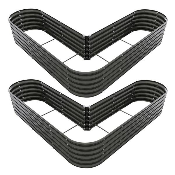 Runesay U-Shaped Galvanized Steel Raised Garden Beds Outdoor Planter ...