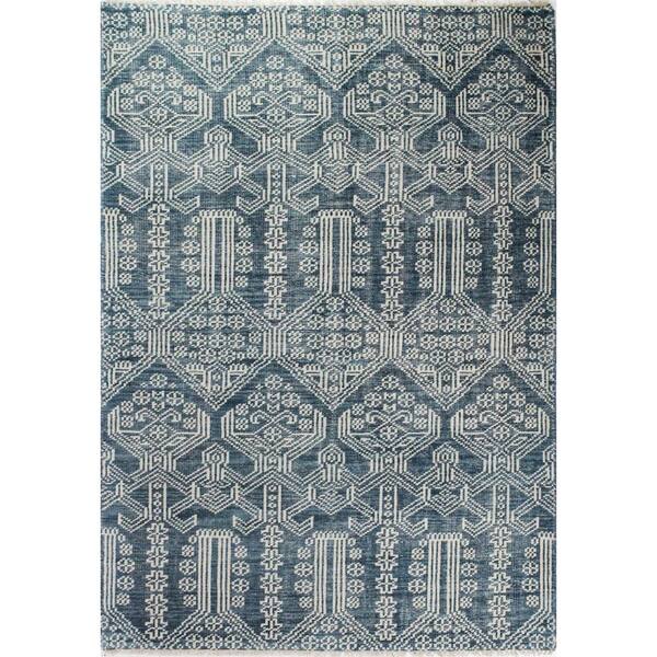 BASHIAN Babylon Azure 5 ft. x 8 ft. (5 ft. x 7 ft. 6 in.) Geometric ...