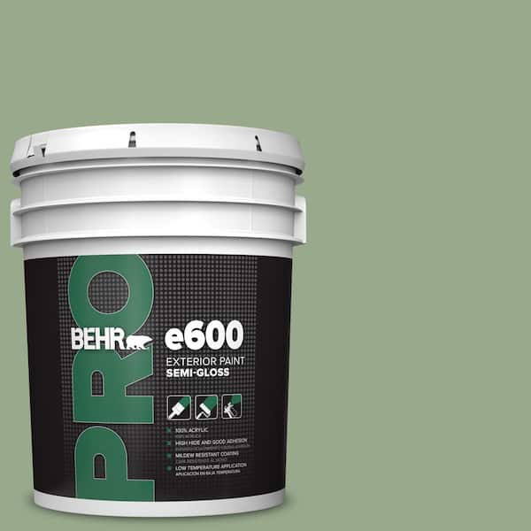 BEHR PRO 5 gal. #PPU11-05 Pesto Green Semi-Gloss Exterior Paint PR67305 ...