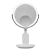 Sharper Image 8 in. x 8 in. Round Table Top Bathroom LED Mirror with ...