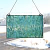 River of Goods Mottled Blue Stained Glass Single Pane Window Panel ...