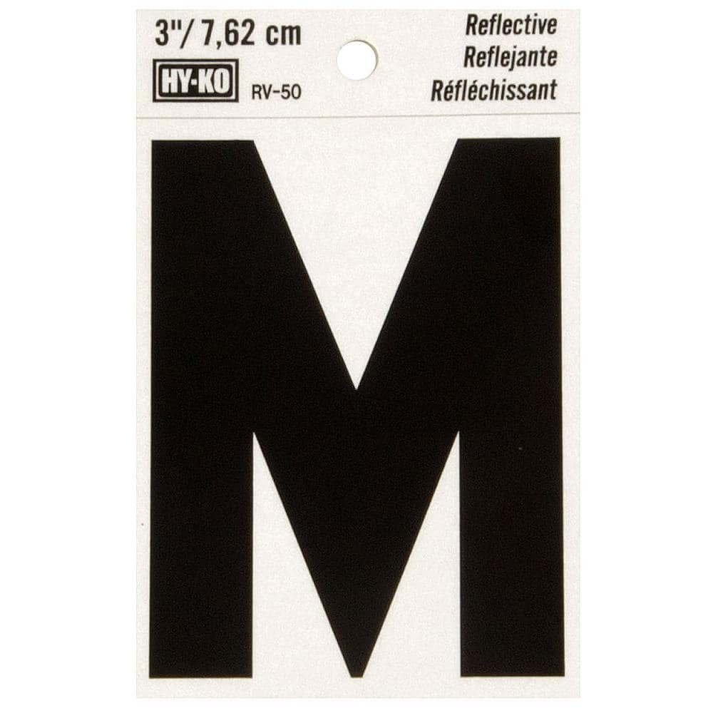 HY-KO 3 in. Vinyl Reflective Letter M RV-50/M - The Home Depot