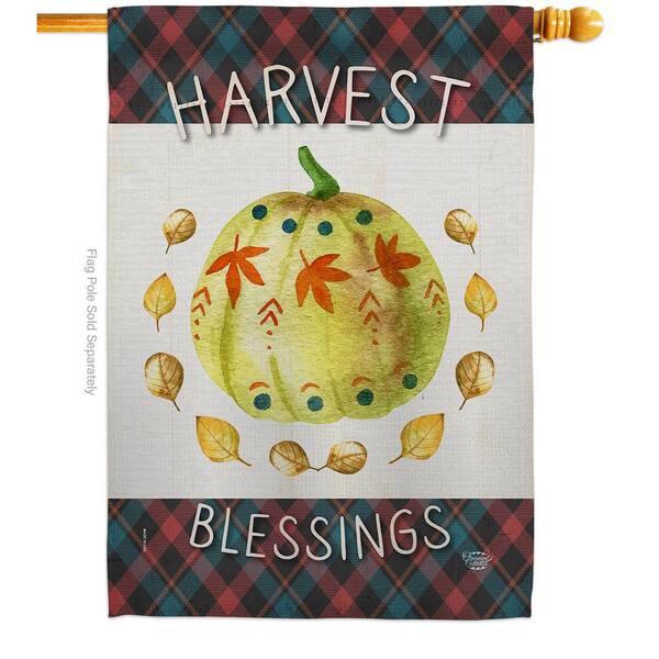 Ornament Collection 28 in. x 40 in. Colorful Pumpkin Thanksgiving Fall ...