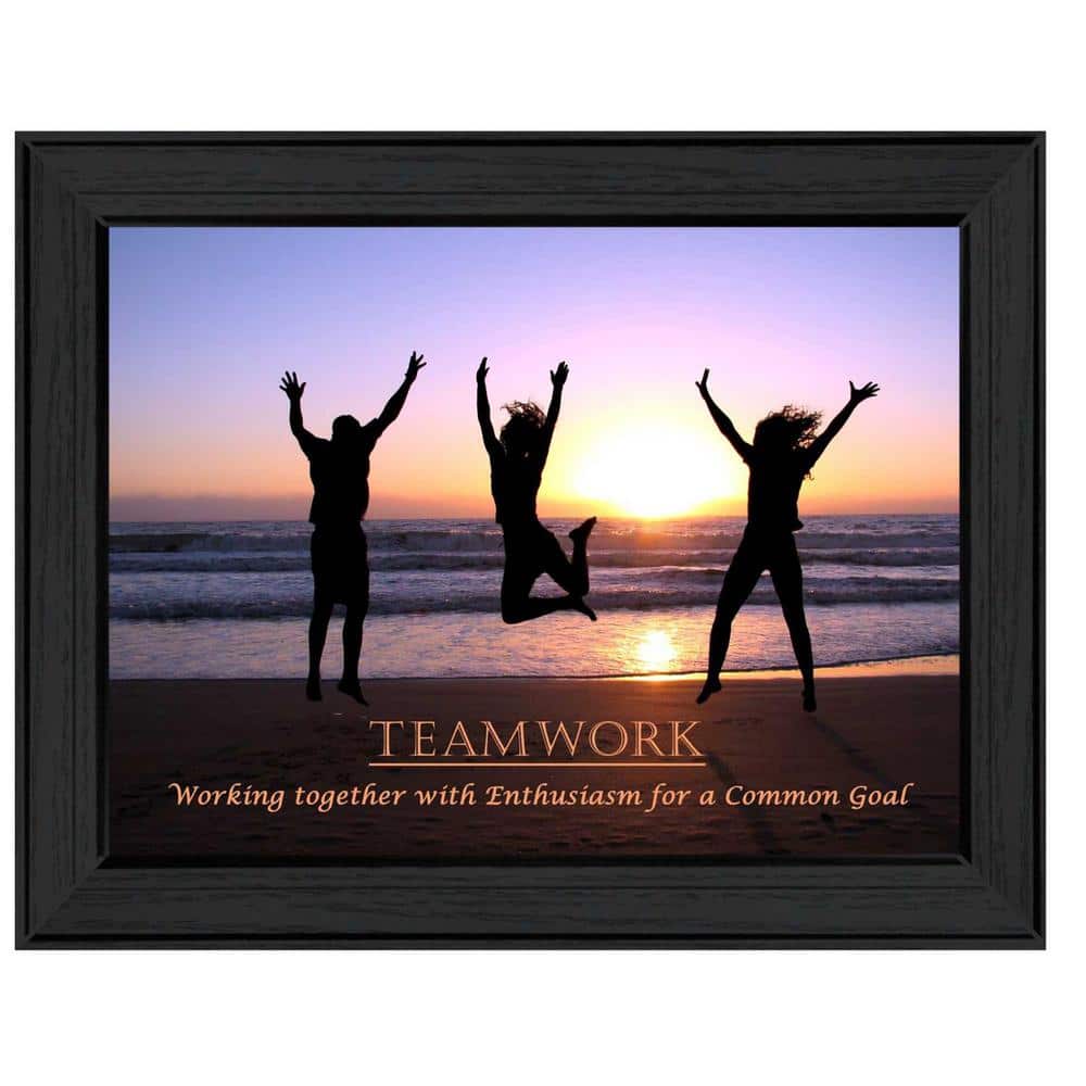 HomeRoots Charlie Teamwork 1-Piece Framed Wall Art 15 in. x 19 in. 2000405368 - The Home Depot