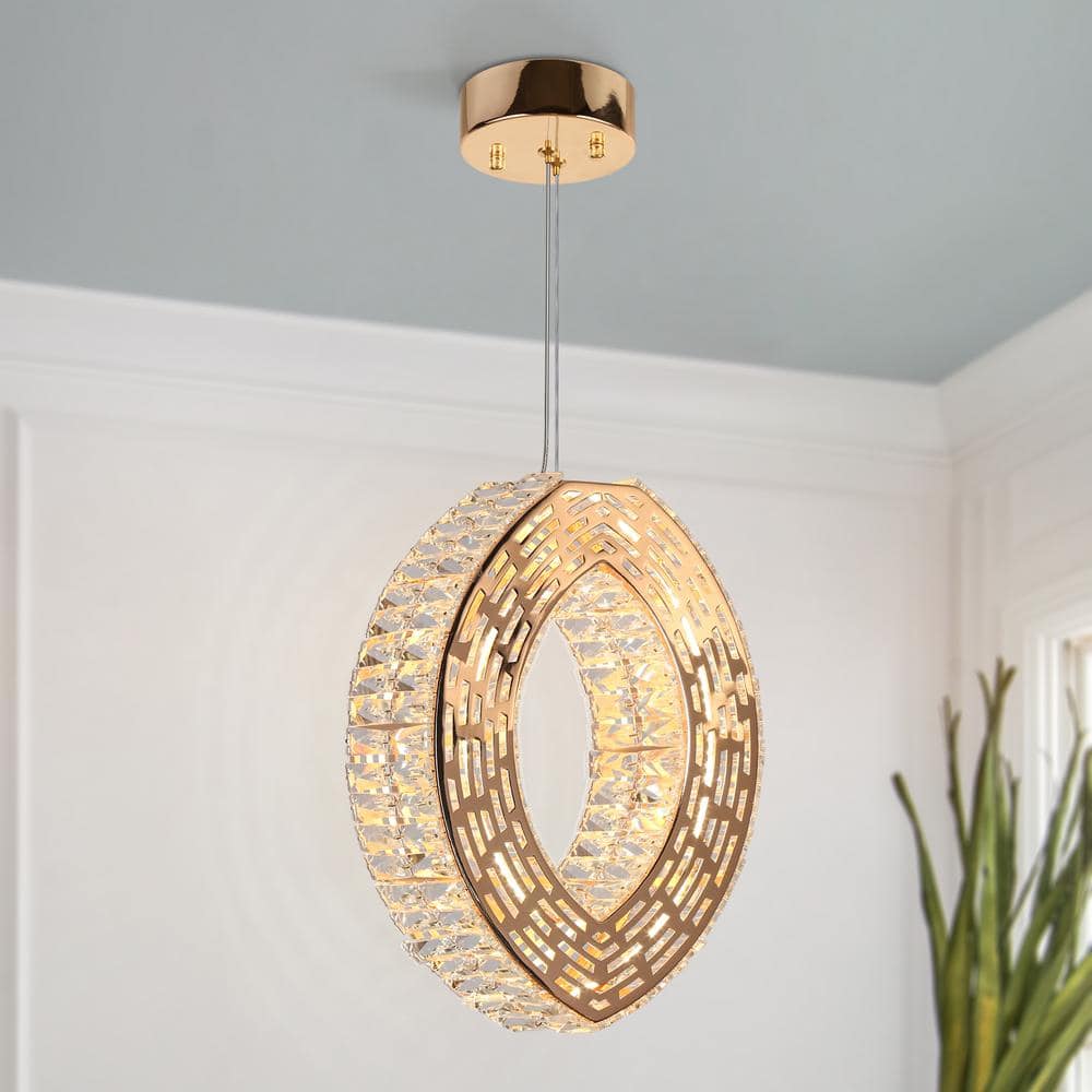 LNC Brusmogan 1-Light dimmable Integrated LED Plating Rose Gold Round ...