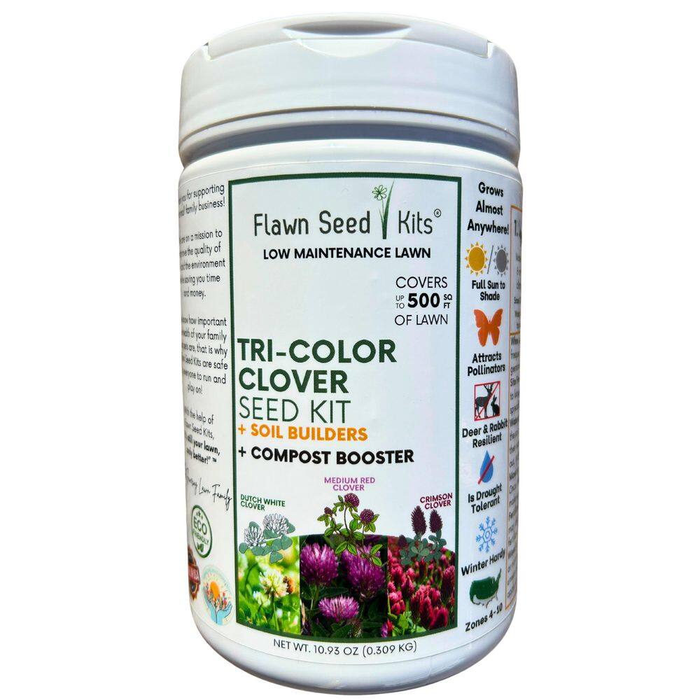 Flawn Seed Kits Tricolor Clover Flower Lawn Seed Kit, Easy Spread ...