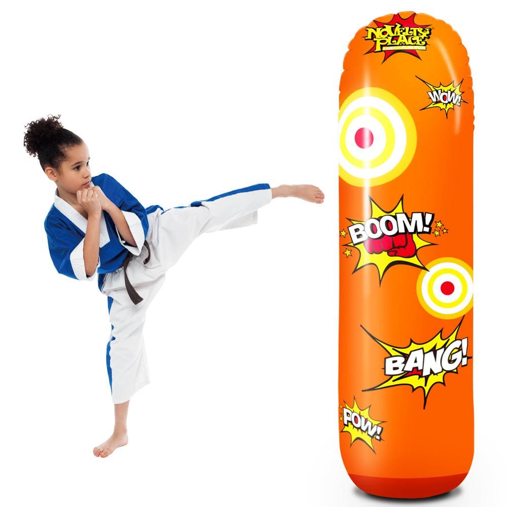 Novelty Place 4 ft. Kid's Inflatable Punching Bag Free Standing Buddy ...