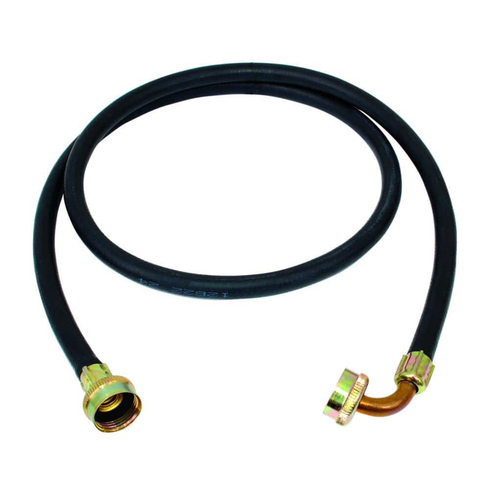 EASTMAN 5 ft. EPDM Rubber Washing Machine Hose with Elbow 60333N - The ...