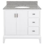 ROSWELL Charlotte 36 in. W x 22 in. D x 36 in. H Vanity in White with ...