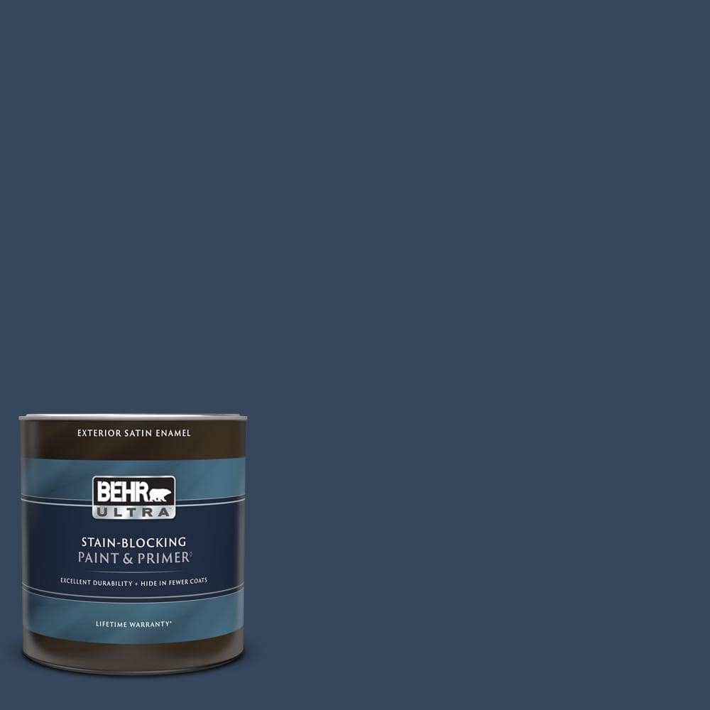 BEHR ULTRA 1 qt. #MQ5-54 Compass Blue Satin Enamel Exterior Paint ...