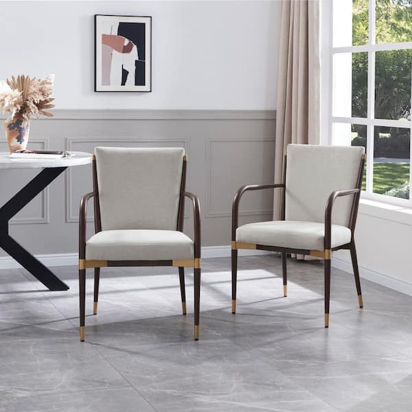 CHRISTOPHER KNIGHT HOME Eldon Brown+Beige Polyester Upholstered Wood ...
