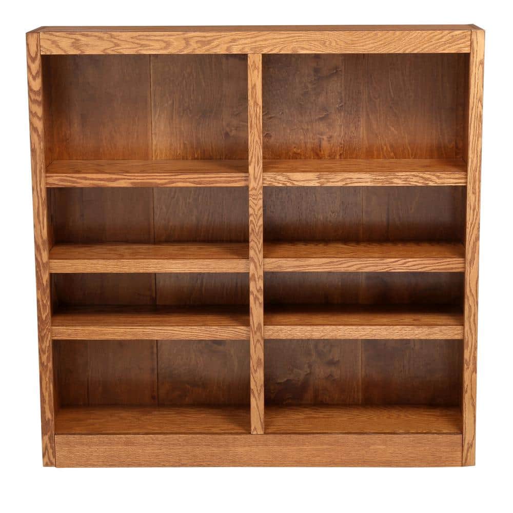 Concepts In Wood 48 in. Dry Oak Wood 8-shelf Standard Bookcase with ...