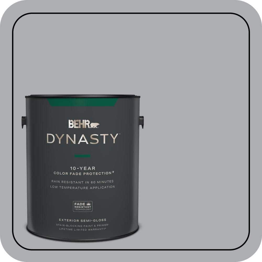 BEHR DYNASTY 1 gal. #760E-3 Gray Timber Wolf Semi-Gloss Enamel Exterior ...