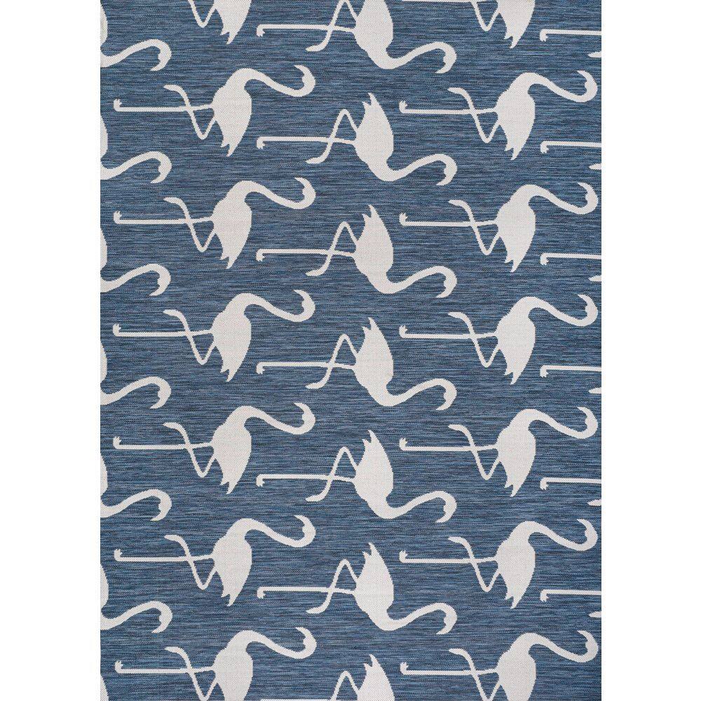 JONATHAN Y Liana Casual Coastal Flamingos 2-Tone Navy/White 3 ft. x 5 ...