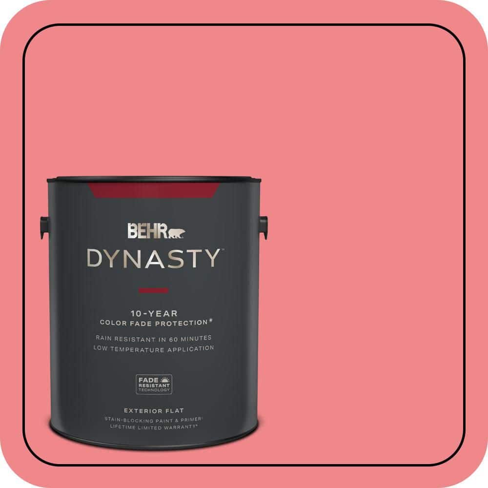 BEHR DYNASTY 1 gal. #140B-5 Flamingo Dream Flat Exterior Stain-Blocking ...