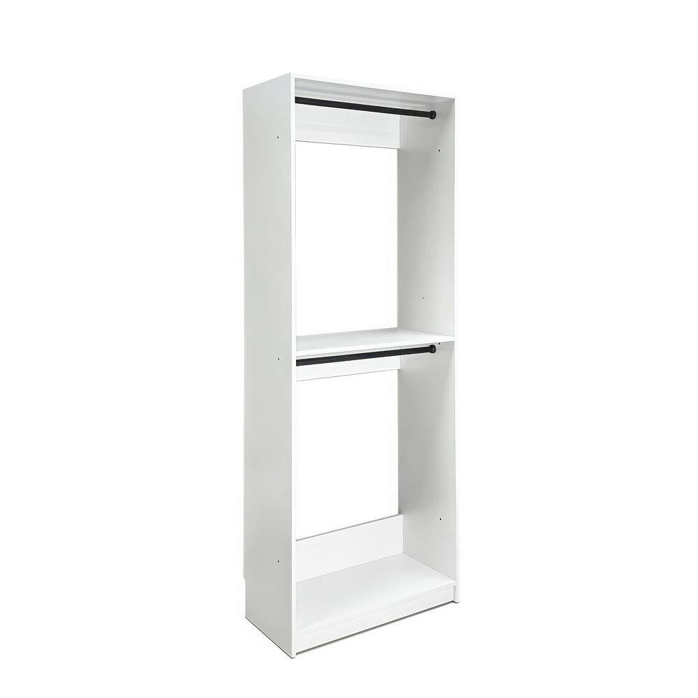 Klair Living Prosper 32 in. W White Tower Unit 1-Shelf 2-Rods Wood ...