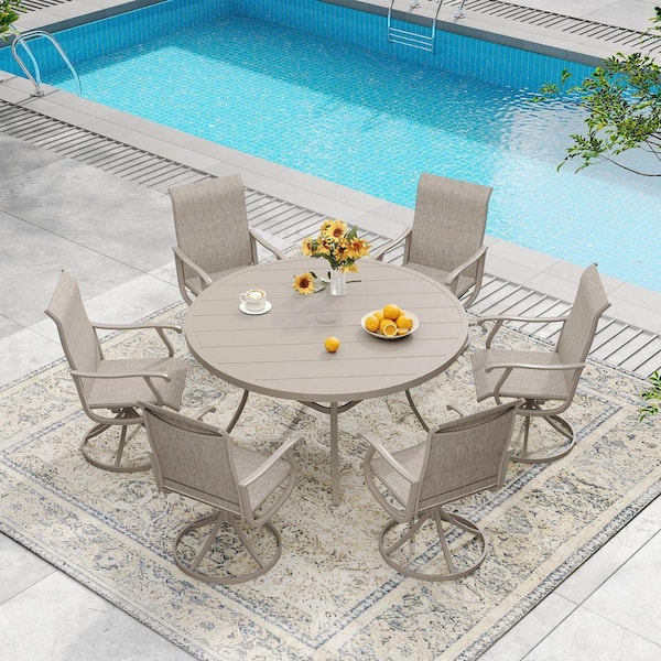 Reviews for DIFY All Weather 7-Piece Metal Outdoor Patio Dining Set ...