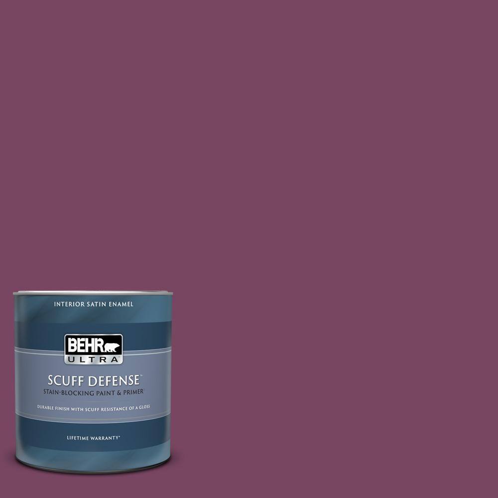 BEHR ULTRA 1 qt. #690B-7 Plum Jam Extra Durable Satin Enamel Interior ...