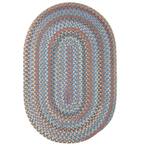 Rhody Rug Greenwich Bluestone Multi 2 ft. x 4 ft. Oval Indoor Braided ...