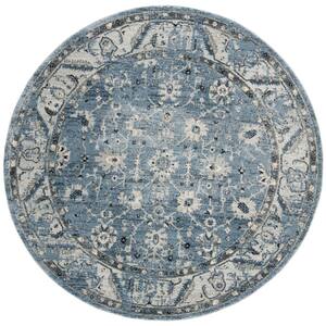SAFAVIEH Charleston Navy/Light Gray 2 ft. x 8 ft. Floral Runner Rug ...