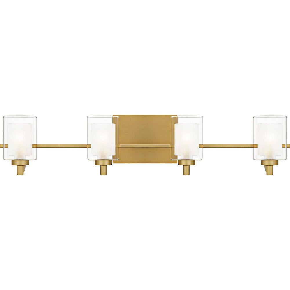 Quoizel Kolt 29 in. 4-Light Brushed Gold Vanity Light KLT8604BRGLED ...