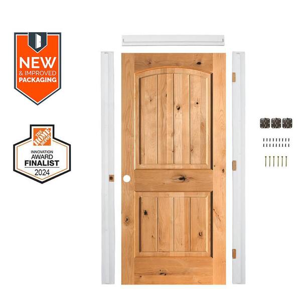 Krosswood Doors 24in.x80in. Arched Knotty Alder Right-Hand Clear Stain ...