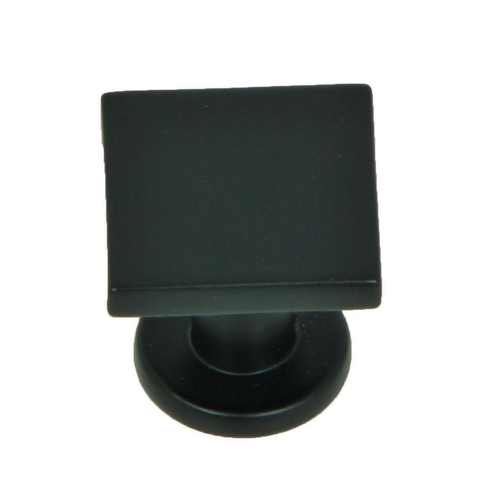 Stone Mill Hardware SoHo 1 in. Matte Black Square Cabinet Knob CP4416 ...