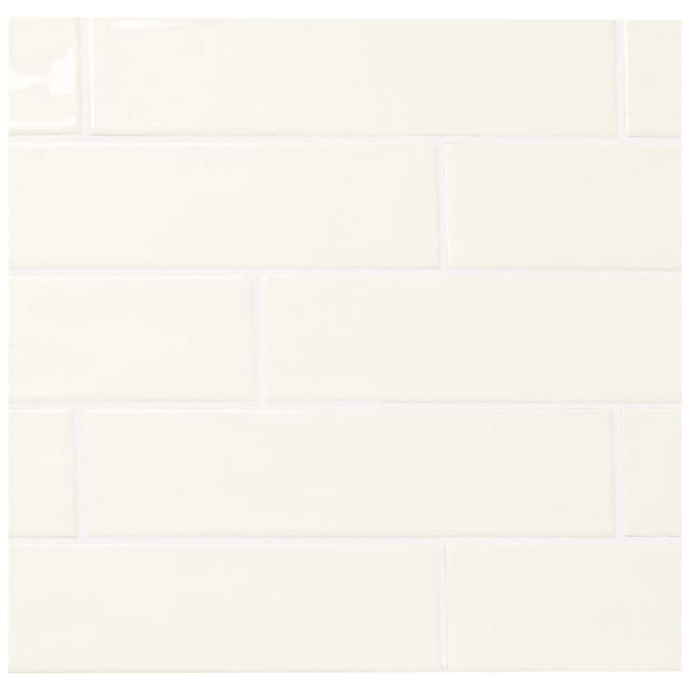 Daltile LuxeCraft White 3 in. x 6 in. Glossy Ceramic Tile Sample ...