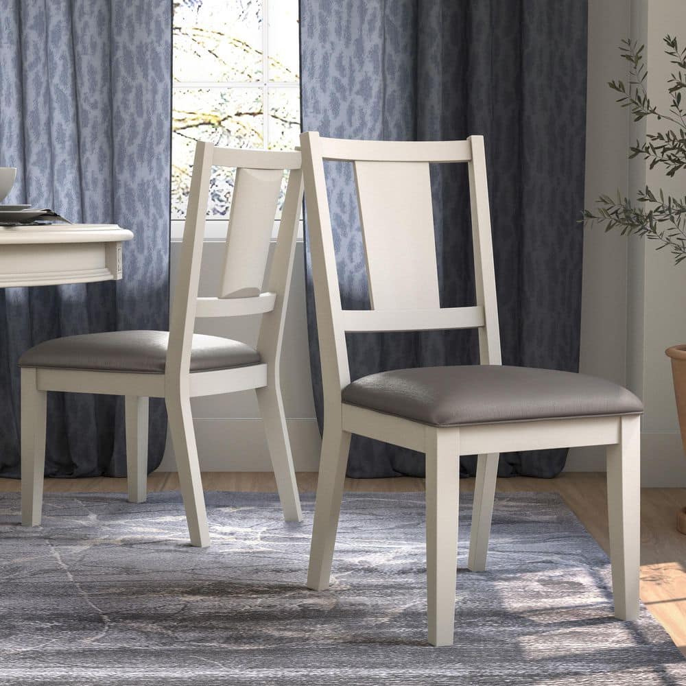 Furniture of America Truman White Oak Faux Leather Upholstered Side ...