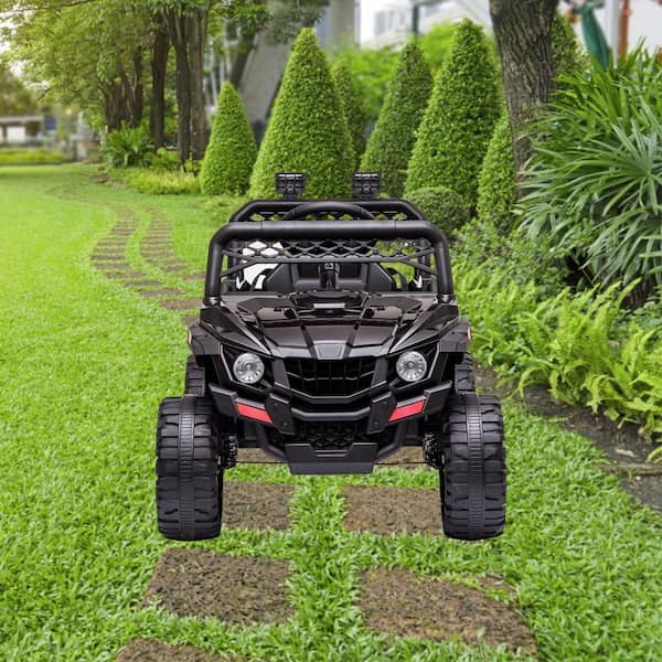 Garvee 12V Ride on Car for Kids Ride on Toys with Parental Remote Control Seat Belt Led Lights and Music Black ZXPTO 0WOJIAY5 The Home Depot