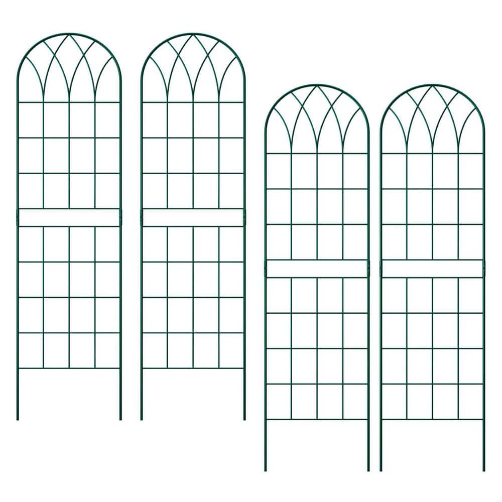 BOZTIY 4-Pack Garden Trellis for Climbing Plants 59 in. x 16 in. Metal ...