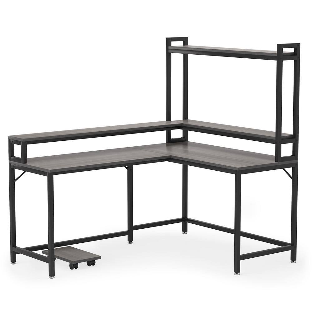 Tribesigns Lantz 47 in. L Shaped Desk Gray Engineered Wood Computer ...