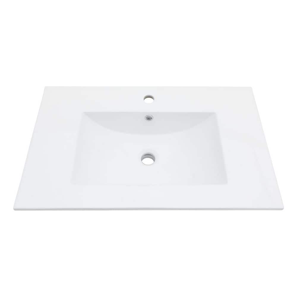 Sarlai 30 in. W x 18 in. D Porcelain Ceramic Drop In Single Bowl Bath ...