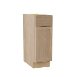 Hampton Bay Sinclair 30 in. W x 24 in. D x 34.5 in. H Assembled Base Cabinet in Shaker Light Oak ...